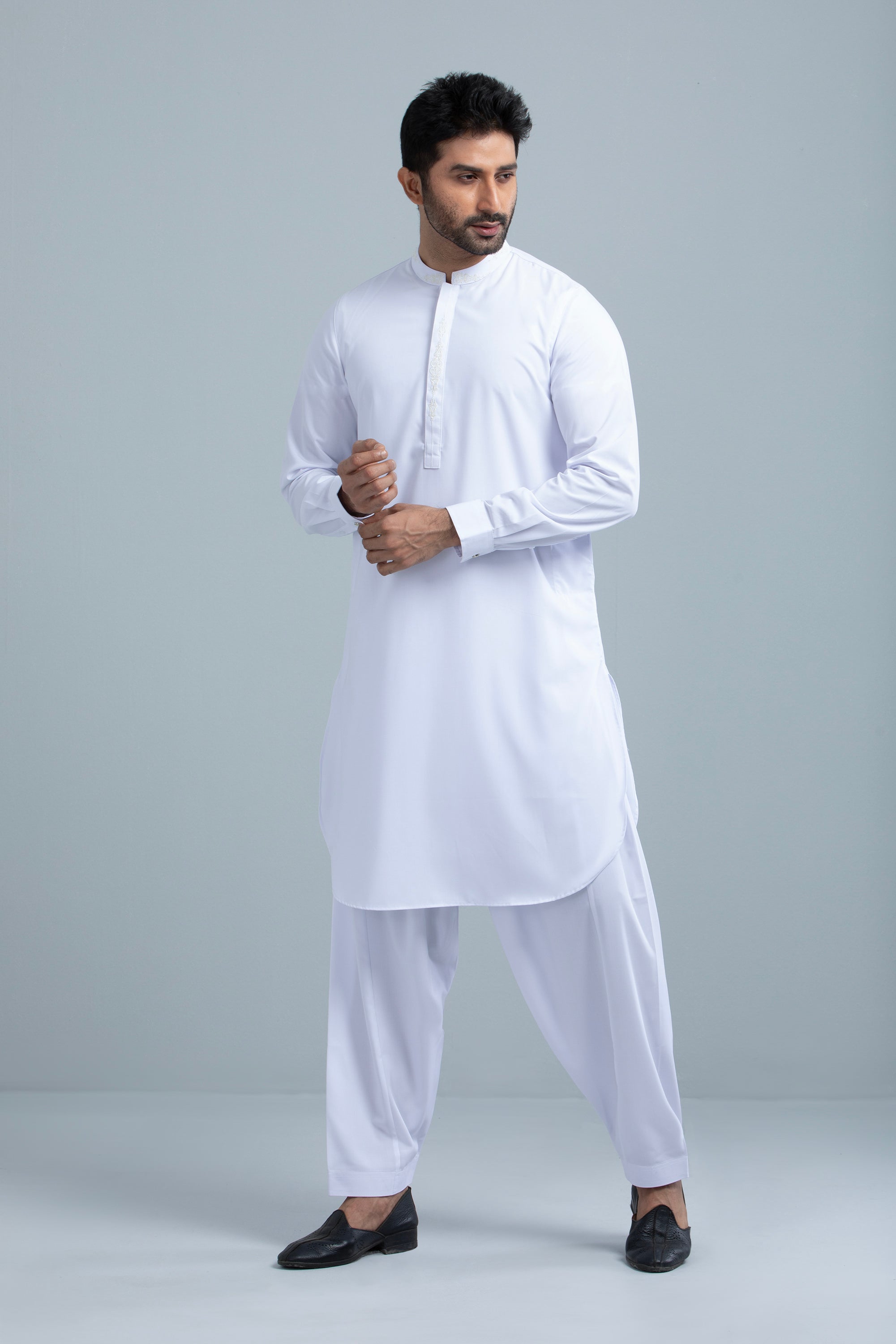 Men's Hand-Embroidered Kabli Set – Yellow Clothing